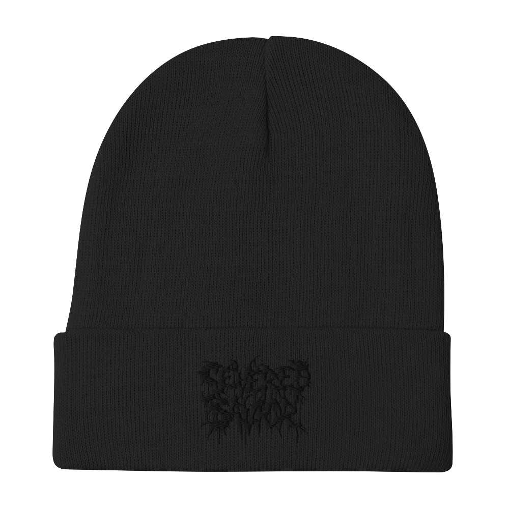 Severed Savior Logo Embroidered Beanie - Black on Black – Death Metal ...