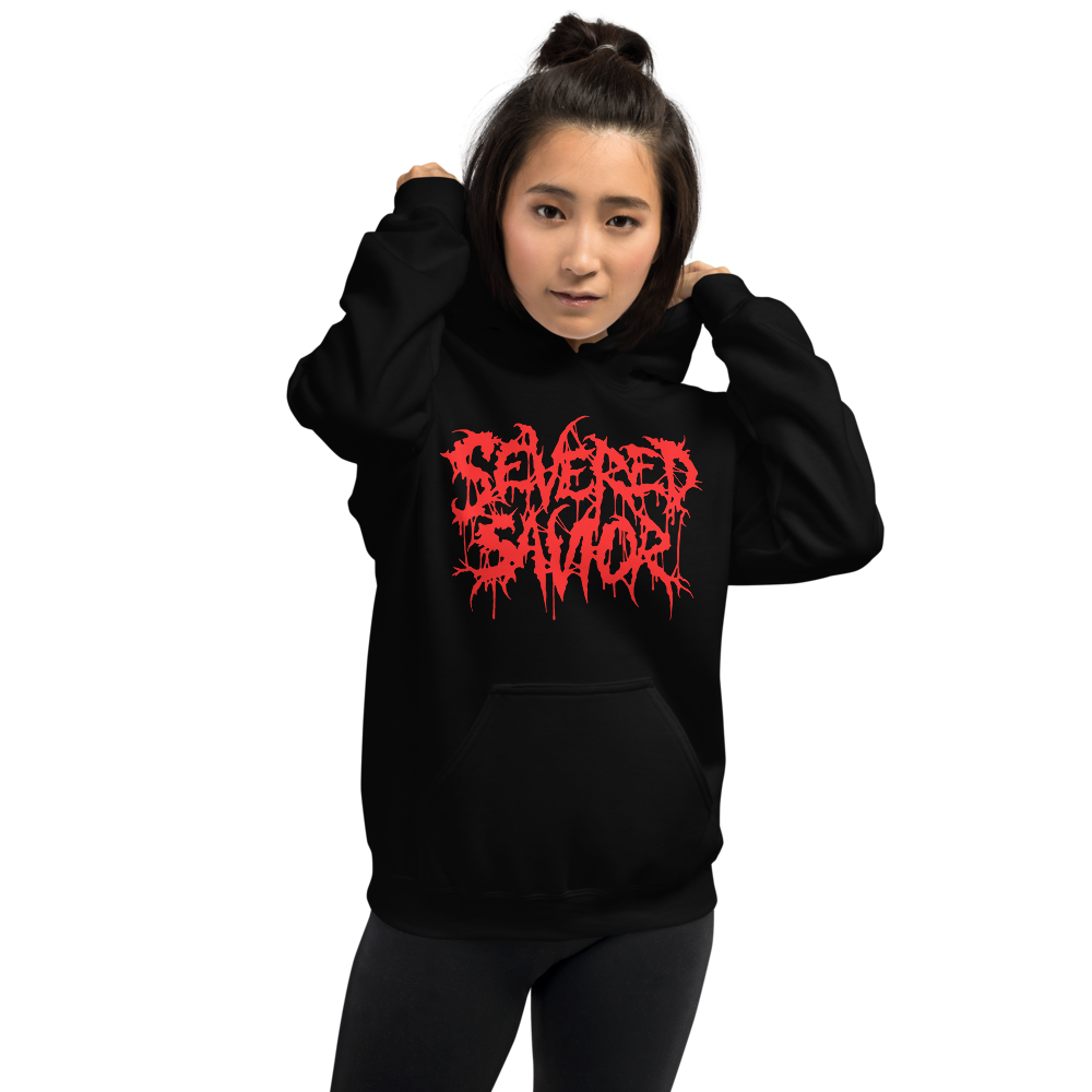 Severed Savior Logo Pullover Hoodie - Red – Death Metal Apparel
